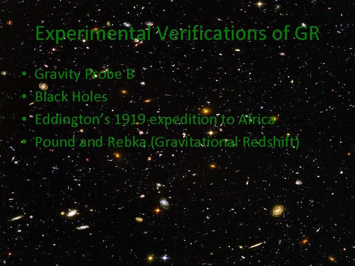 General Relativity Einstein s Theory of Gravitation Presented By