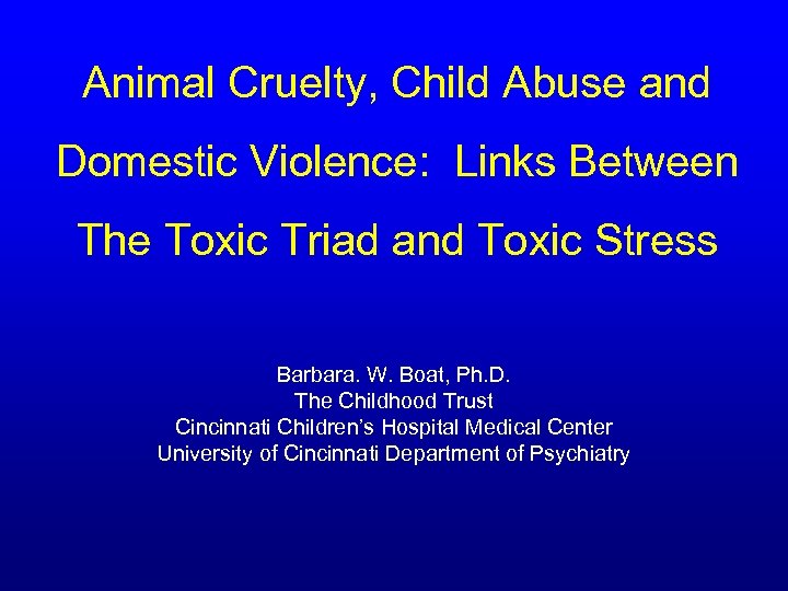 Animal Cruelty Child Abuse and Domestic Violence Links