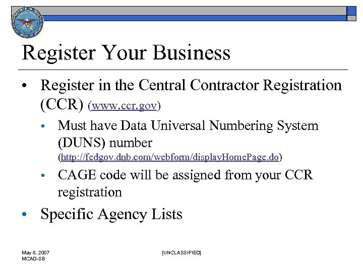 Doing Business with the Department of Defense Global