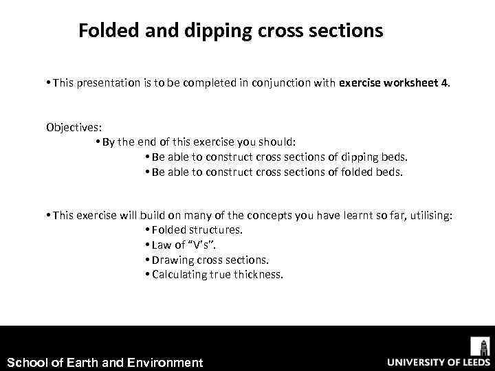 Exercise set 4 Cross sections of folded and