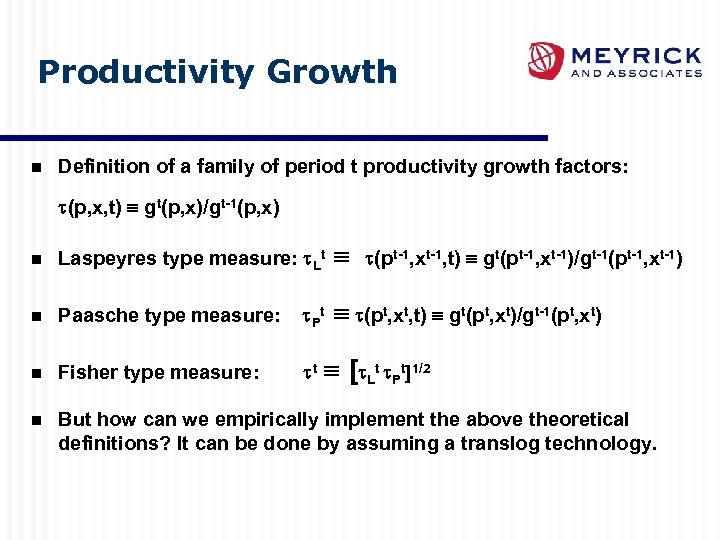 Measuring the Contributions of Productivity and the Terms