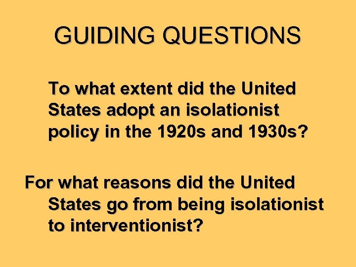 American Foreign Policy 1920 -1941 IB History of