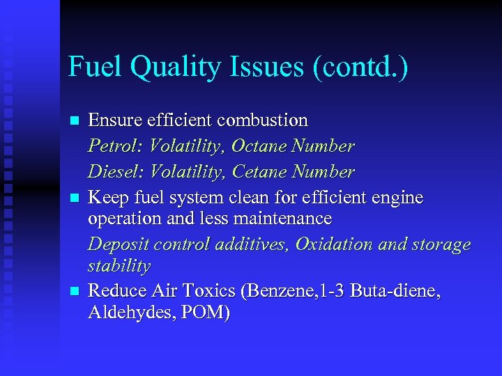 SETTING AMBIENT AIR QUALITY AND VEHICULAR EMISSION STANDARDS
