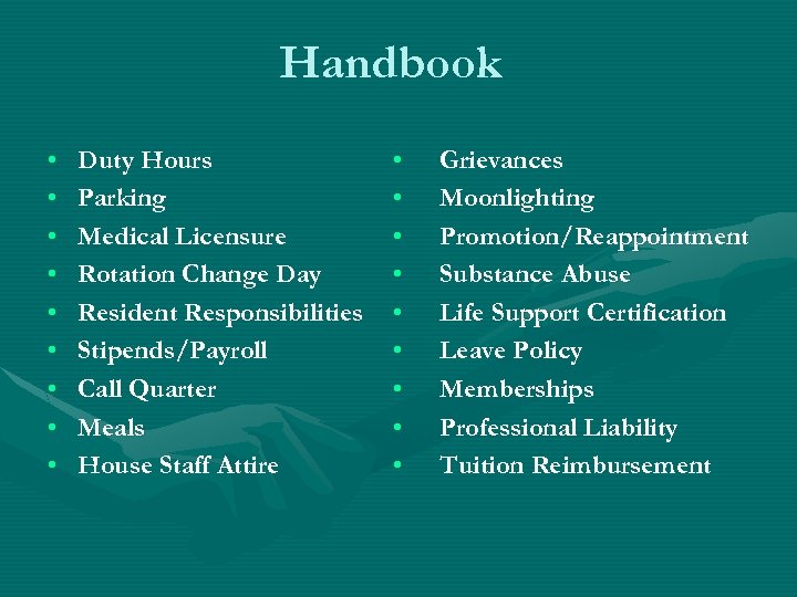 Resident Handbook GME Policies E Eugene Terry