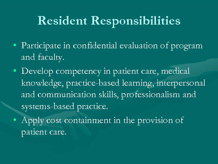 Resident Handbook GME Policies E Eugene Terry