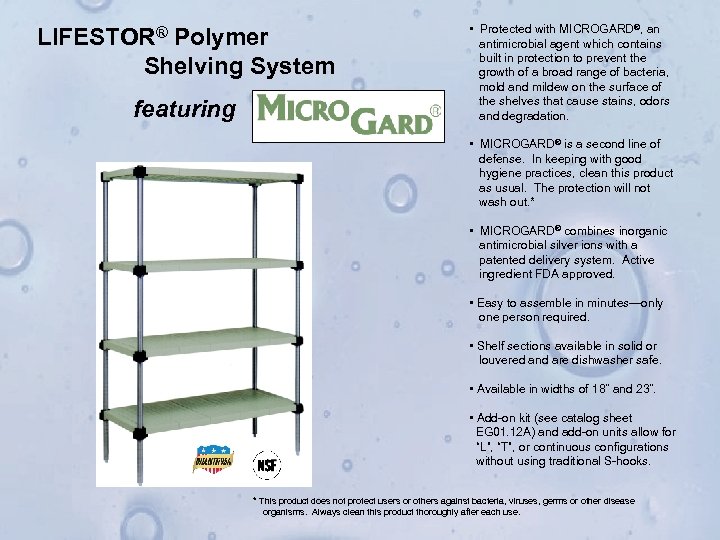 Antimicrobial Protection Life Stor Polymer Shelving