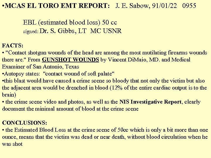 THE DEATH OF COL JAMES E SABOW USMC