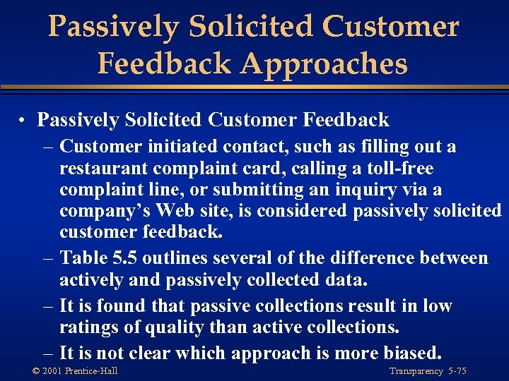 Chapter 5 The Voice of the Customer S