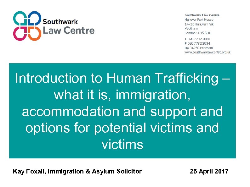 Introduction to Human Trafficking what it is