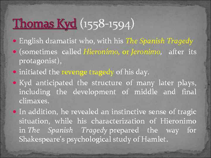 Shakespeare s Contemporaries and Successors Drama III 5 Elizabethan