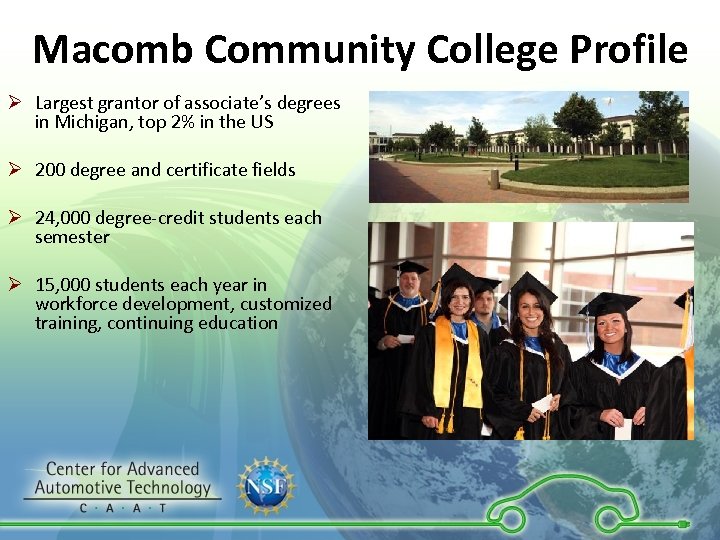 Center for Advanced Automotive Technology CAAT Building Partnerships