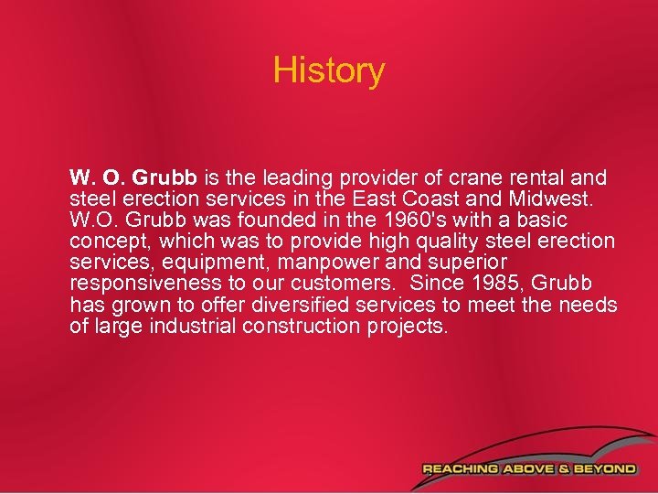History W O Grubb is the leading provider