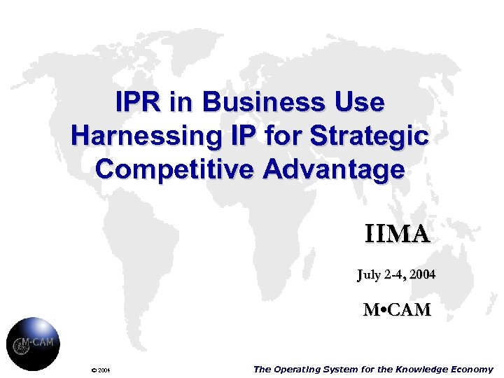 IPR in Business Use Harnessing IP for Strategic