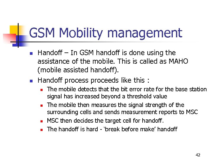 Global System For Mobile Communication GSM 1