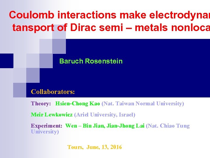 Coulomb interactions make electrodynam tansport of Dirac semi