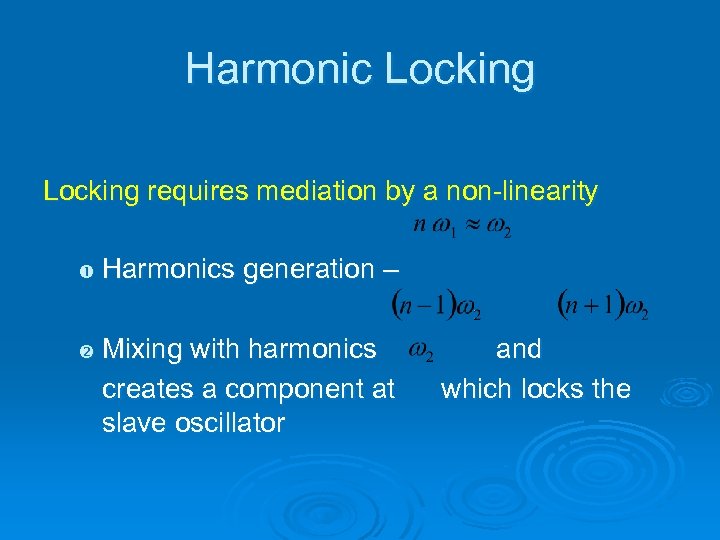 Injection Locked Oscillators Optoelectronic Applications Q 1 ω