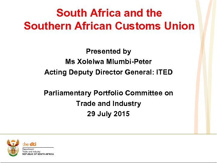 South Africa and the Southern African Customs Union