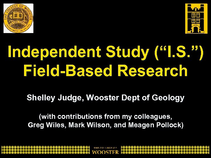 Independent Study I S Field-Based Research Shelley