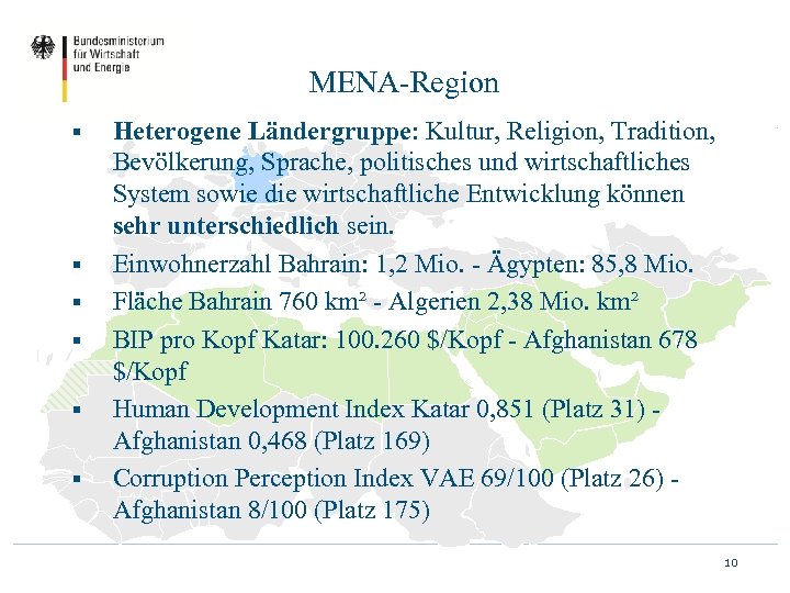 Bilaterale Wirtschaftsbeziehungen zwischen Deutschland und der MENA ...