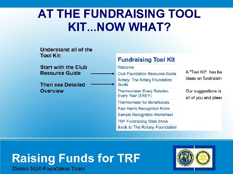 WHERE ARE THE TOOLS TO MAKE FOUNDATION FUNDRAISING