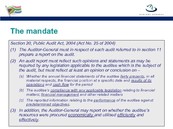 Financial performance and Accountability the Role of Auditing