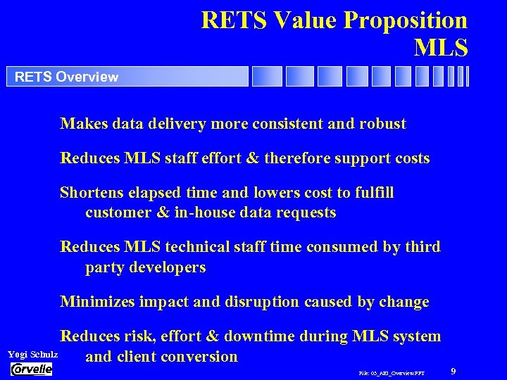 RETS Overview What is RETS RETS background Value
