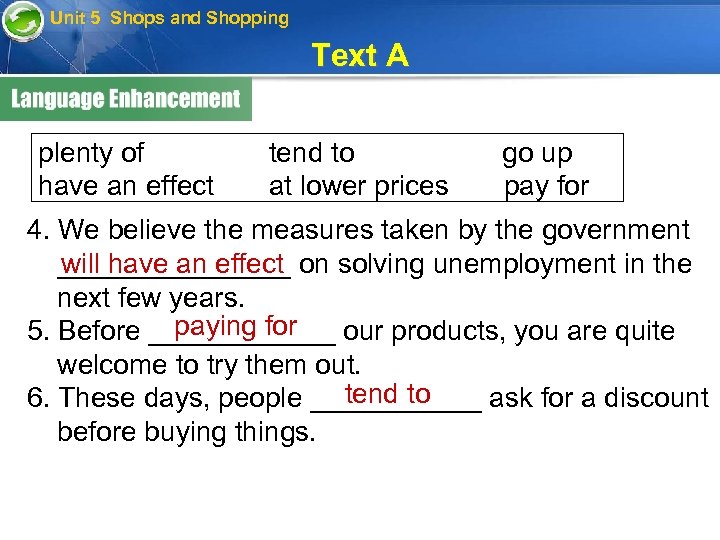 Unit 5 Shops and Shopping Unit 5