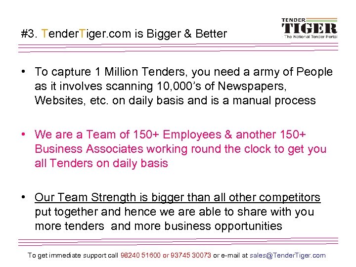 Why Subscribe www Tender Tiger com E-Procurement Technologies