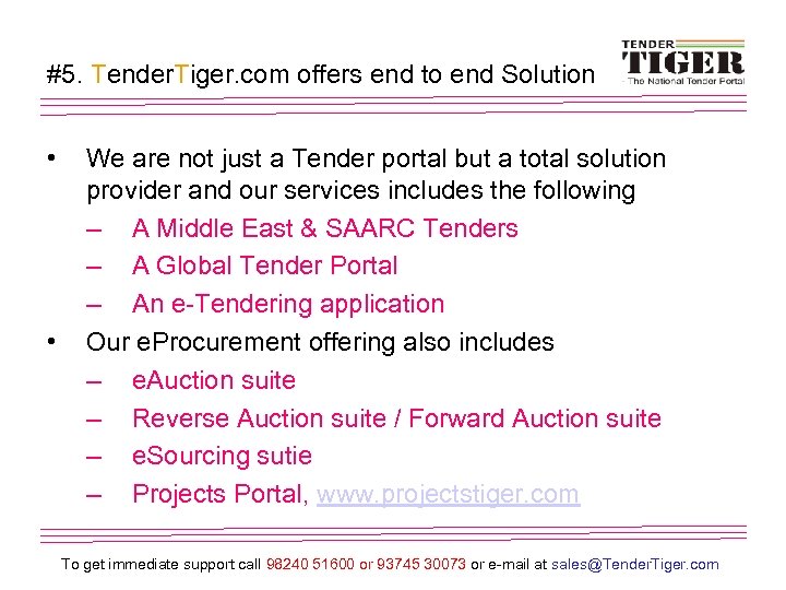 Why Subscribe www Tender Tiger com E-Procurement Technologies