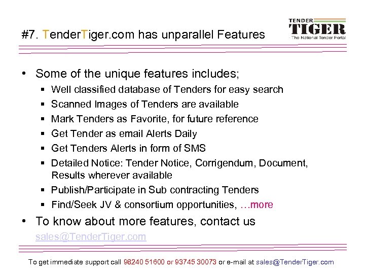 Why Subscribe www Tender Tiger com E-Procurement Technologies