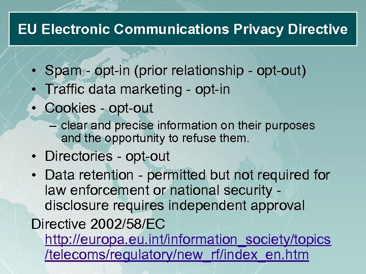Information Security Building Trust in Cyberspace i Law