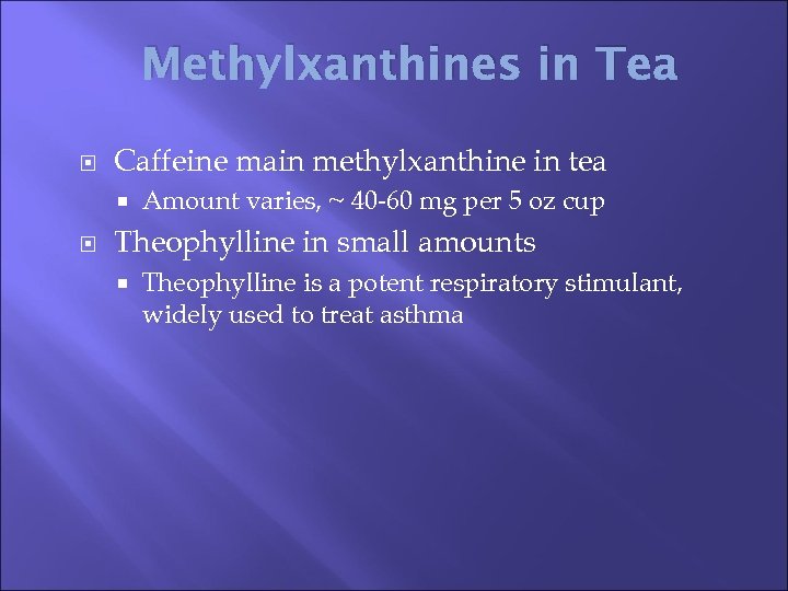 CNS STIMULANTS TOBACCO NICOTINE CAFFEINE AND OTHER