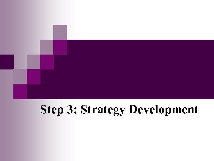 Step 3 Strategy Development Learning Objectives n