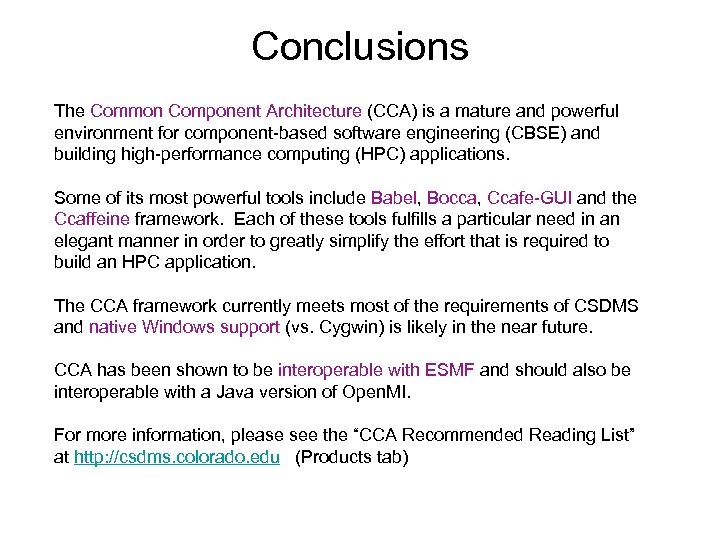 Advantages of Using the Common Component Architecture CCA