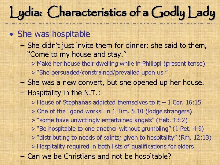 Lydia Characteristics of a Godly Lady Her