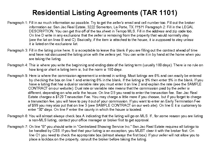 AGENT TRAINING Order of Contracts Forms 1 Information