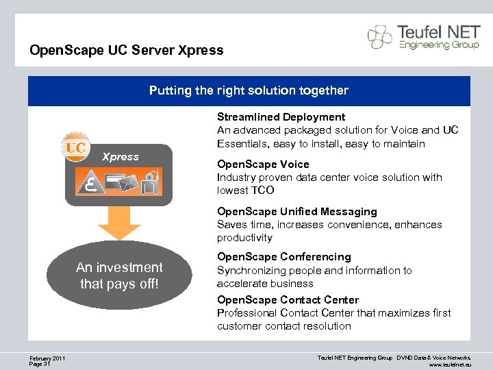Open Scape UC Server Xpress Streamlined UC and