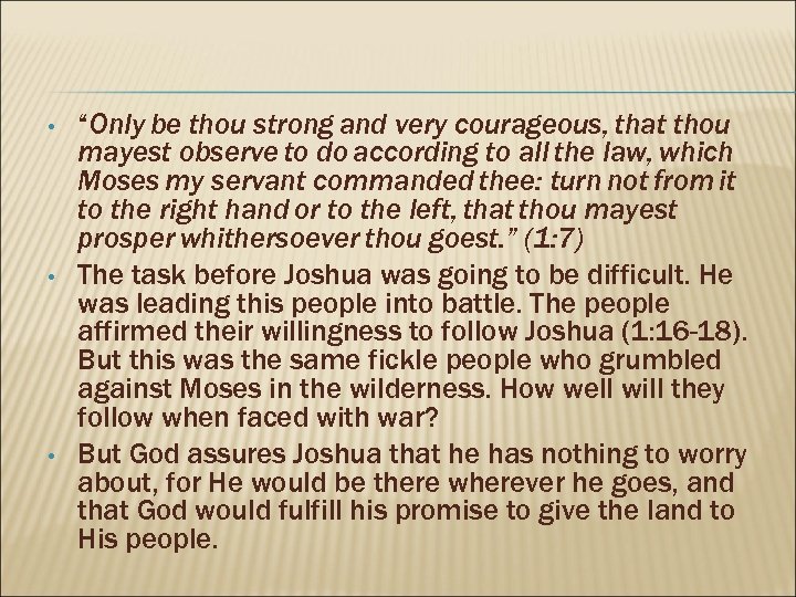 THE BOOK OF JOSHUA PART 1 ASSIGNMENT