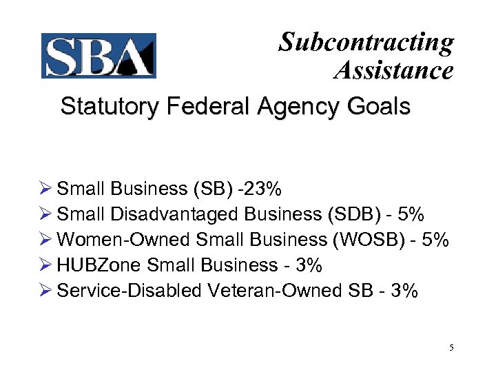 U S Small Business Administration Office of Government