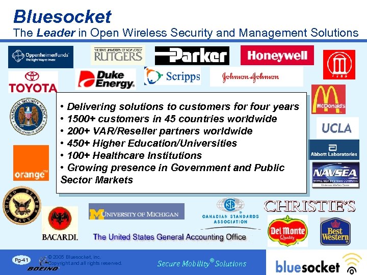 Bluesocket Complete WLAN Solution Suite Redefines Trust and