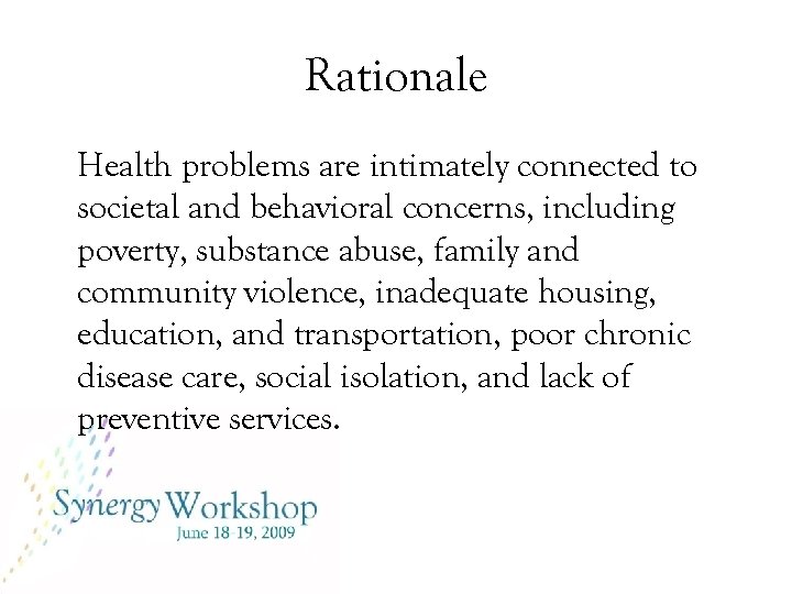 Social Determinants of Health Building Strong Healthy Communities