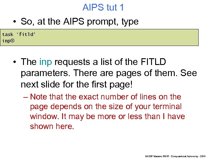 AIPS tut 1 The approach to dip