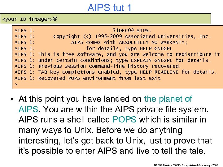 AIPS tut 1 The approach to dip