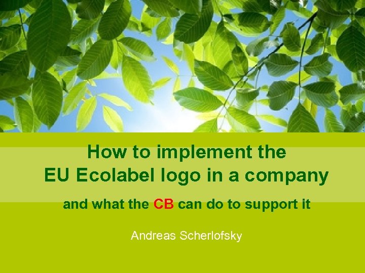 How to implement the EU Ecolabel logo in