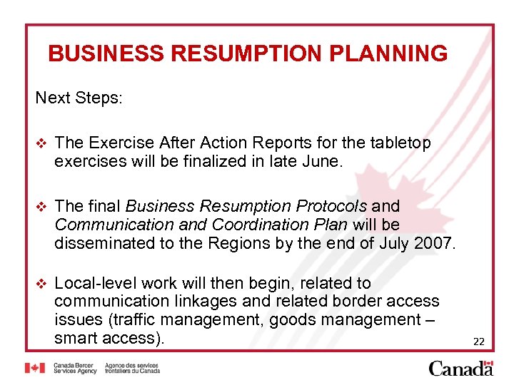SMART AND SECURE BORDERS Transportation Border Working Group