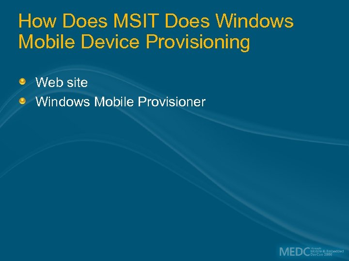 Windows Mobile Device Management Khalid Siddiqui Mobility Architect