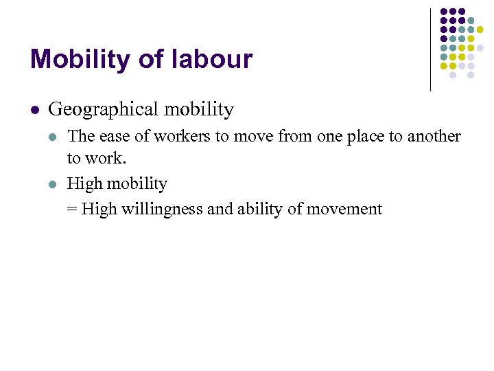 Economics Chapter 4 Labour Labour l l