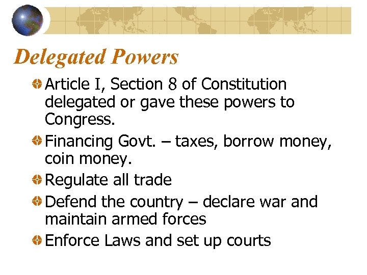 Legislative Branch Ch 5 -1 Basics of Congress