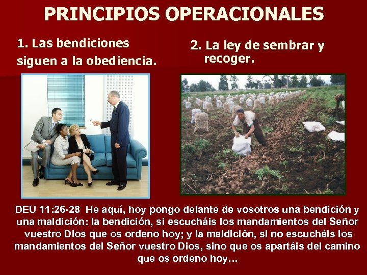 Objetivo Principios de las bendiciones y maldiciones