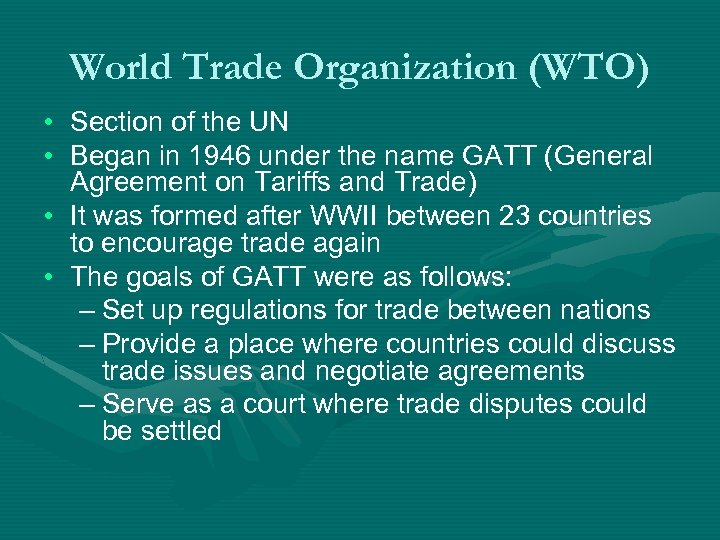 Global Trade Chapter 12 Global Trade